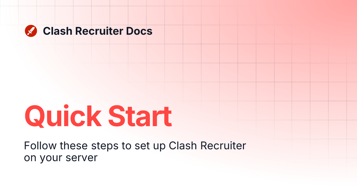 Quick Start | Clash Recruiter Docs